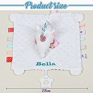 Jocidea Baby Gifts Personalized Security Blanket Baby - Gifts for Newborn - New Baby Boy Girl Gifts - Gifts for Christmas Baby Shower - Infant Presents for Christmas - White Unicorn