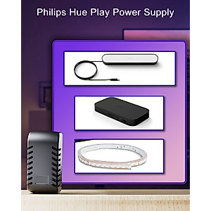 Replacement for Philips Hue Power Supply 24V DC Hue Plug Compatible with Philips Hue Play Bar Smart, Hue Light Strip Plus, Hue HDMI Sync Box, Light Bulb Accessory