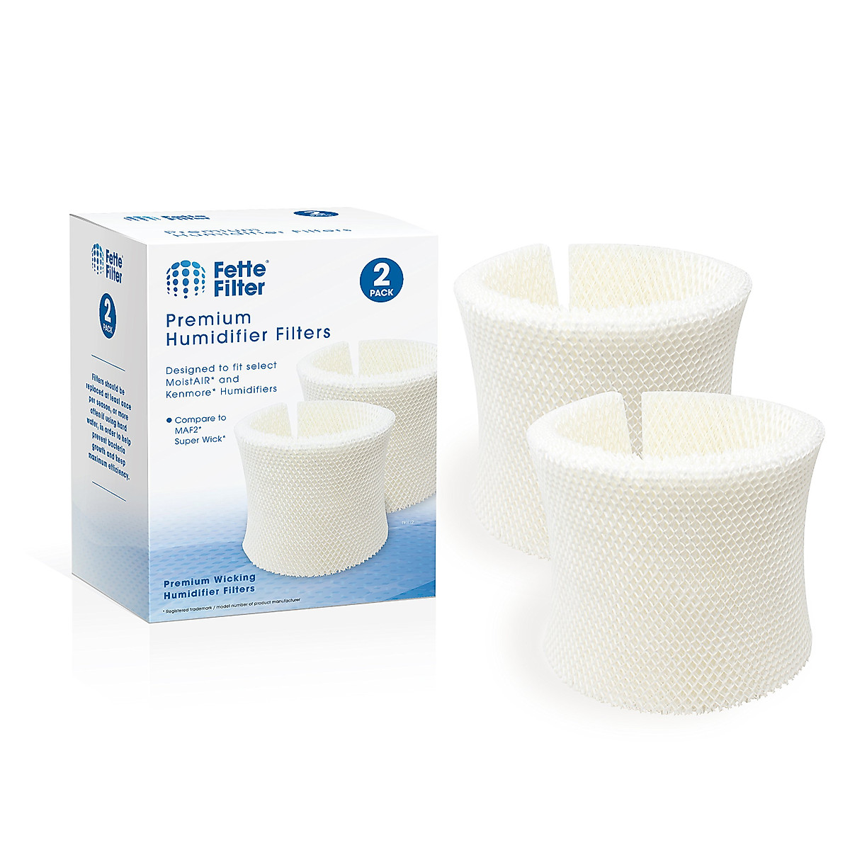 Fette Filter - MAF2 Humidifier Wicking Filter Compatible with Air-Care Essick Air Moist Air MA0800 MA08000 MA0600 MA0601& Kenmore 32-15508 15408 154080 (Pack of 2)