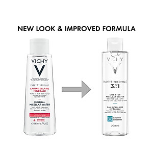 Vichy Pureté Thermale One Step Micellar Water Makeup Remover & Facial Toner | Micellar Cleansing Water + Vitamin B5 | No Rinse Needed | Gentle Eye Makeup Remover & Hydrating Toner For Face