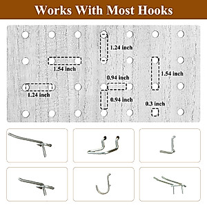 Leesinwing 4 Panel Pegboard Display, 5.6Ft Wood Room Dividers and Folding Privacy Screens, Peg Board Room Divider, Portable Display Board Organizer for Art, Jewelry, Crafts Display Racks, Off White