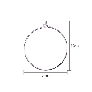 Onwon 300 Pieces Wine Glass Charm Rings DIY Your Own Wine GLass Marker Silver Plated Open Hoop Earring Beading Hoop Party Favor