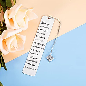 Inspirational Christian Bookmark Gifts for Women Religious Bible Verse First Communion Christening Gift for Boys Girls Teen Daughter Friends Besties Sister Graduation Christmas Birthday Easter Gifts