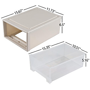 Gloreen 18 L Plastic Storage Drawer Unit, Stacking Desktop Drawer Boxes, 3 Pack
