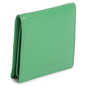 SADDLER Womens Luxurious Leather Mini Coin Tray Purse | Designer Ladies Change Pouch |Gift Boxed - Green