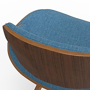 SIMPLIHOME Malden Dining Chair in Blue Linen Look Fabric, 22.8" W x 20.9" D x 30.9" H, Mid-Century Modern Wood Back Chair for Dining Room