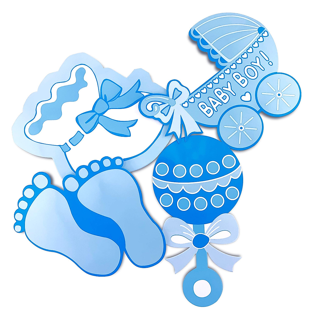 Tytroy Baby Shower Wishing Well Card Box Cute Decoration Rattle Pretty Keepsake Carriage (Blue)