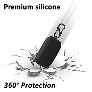 Geiomoo Silicone Case Compatible with Bang Olufsen Beoplay EX, Protective Cover with Carabiner (Black)