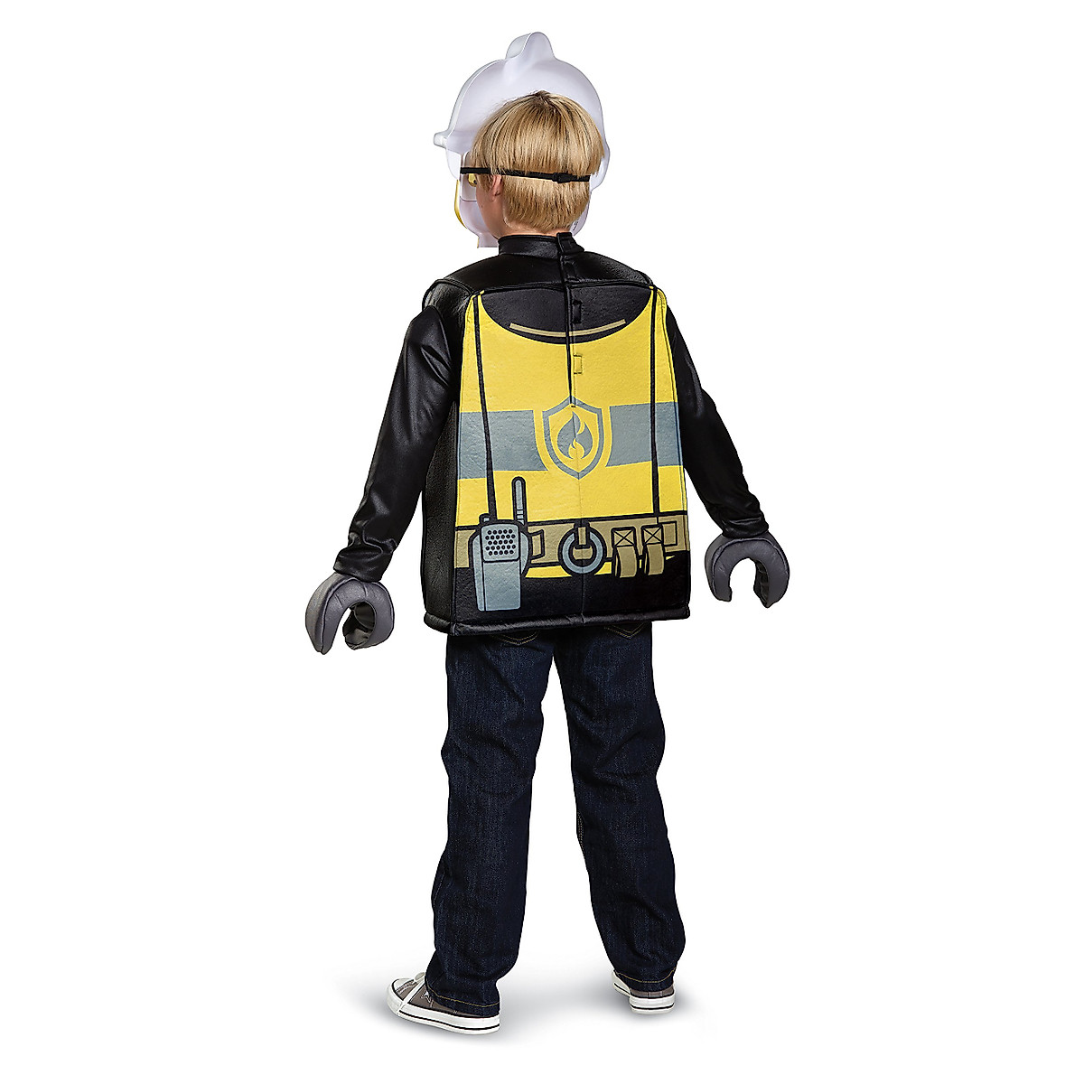 Disguise Lego Firefighter Classic Costume, Black/Yellow, Small (4-6)