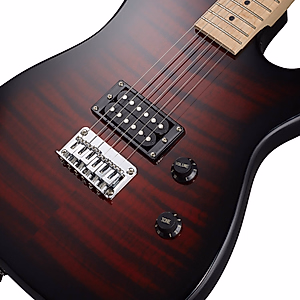 Ashthorpe 39-Inch Full-Size Electric Guitar with Humbucker Pickup (Red), Guitar Kit with Padded Gig Bag, Strap, Strings, Cable, Cloth, Picks