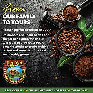 Java Planet Low Acid Coffee, Organic Colombian Single Origin: Whole Bean Medium Dark Roast - Smooth Full Flavored Coffee Bean, 1LB Bag