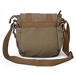 Gootium Canvas Messenger Bag - Small Vintage Shoulder Purse Crossbody Satchel, Olive Brown