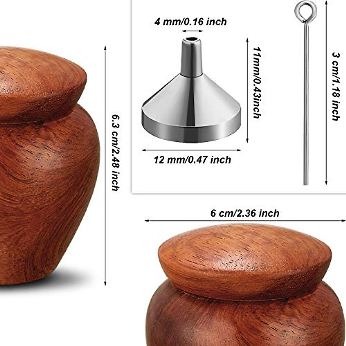 2 Pcs Mini Keepsake Cremation Urn Wood Grain for PET or Human Ashes, Sharing Personal Funeral for Human