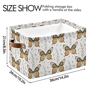 Summer Boho Butterfly Storage Basket Bins Foldable Toy Baskets Organization with Handles Laundry Hamper for Home Boys Girls Office Closet Shelf Nursery Baskets,2 pcs