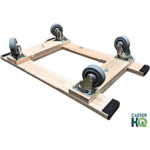 CasterHQ - Premium Solid Oak Wood Furniture Dolly for Movers, 18x30 inches, Non-Slip Grip, Heavy Duty