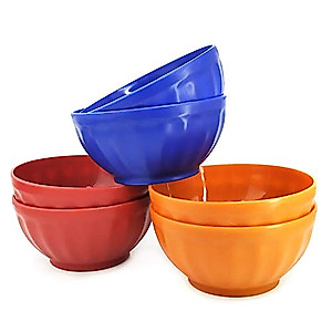 Unbreakable 28-ounce Plastic Bowls Reusable Set of 12 Colored Salad Bowls for Parties, Dishwasher safe, BPA Free