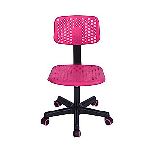FurnitureR Swivel Writing Task Chair Low Mid Back Armless Height Adjustable Computer Desk Chair for Home Office Kindergarten Girls Boys Teens Students,W15.9 x D14.6 x H34.3 (Pink)