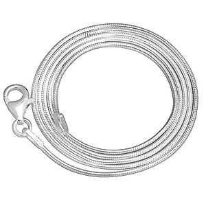 LUHE Silver Chain Sterling Silver Snake Chain Necklace 1MM Italian Crafted Thin Chains Lightweight Strong Chains - Lobster Claw Clasp Christmas Gifts for Women 14-30 inchs (1mm snake chain 18in)