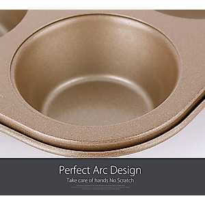 For Bake Carbon Steel Nonstick Bakeware Muffin Pan (9-Cup)