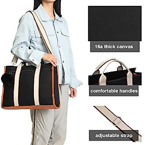 Laptop Bag for Women 15.6 Inch Lightweight Canvas Tote Bags Teacher Work Bag for School Travel