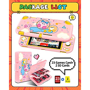 Xinocy (2in1 for Nintendo Switch Lite Case +24 Switch Game Holder Cute Cartoon Character Anime Slim Protective Cases Hard Shell for Kids Boys Teens Girls Girly Funny Covers for Switch Lite 2019