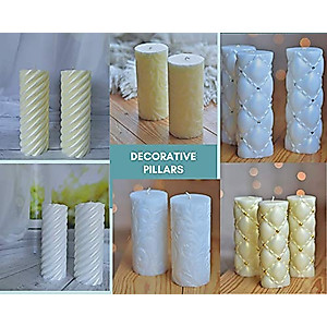 Magik Life Decorative Pillar Candles-3x6 inch - Unscented Long Lasting Handcrafted Royal Candles for Home Decoration Restaurant Weddings Spa Events Church- 70 Hour Burn Time - Smokeless & Dripless