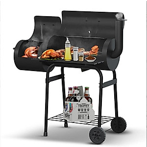 Charcoal grills gas grill weber grill Charcoal Grill Barbecue Oven with Side Fire Box and Offset Smoker, BBQ Outdoor Picnic, Camping, Patio Backyard Cooking