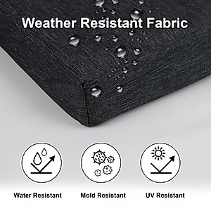 Detiblue Bench Cushion - Outdoor Patio Porch Swing Cushion, Indoor Bay Window Seat Furniture Cushion, Non-Slip, Waterproof, 48x18x4, Cationic Black