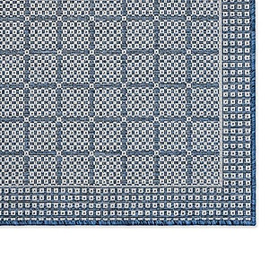 Home Dynamix Nicole Miller New York Patio Country Luna Indoor/Outdoor Area Rug, Blue/Gray, 7'9"x10'2" Rectangle