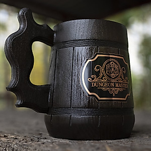 Dungeon Master Beer Mug. Dungeon and Dragons Mug. Dungeon Master Stein. D&D Gift. Wooden Beer Stein. Best Gift. Wooden Beer Mug. Wood Beer Mug Gamer Gift Beer Tankard K145