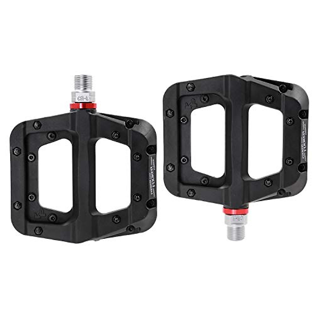 FOOKER MTB Pedals Mountain Bike Pedals 3 Bearing Non-Slip Lightweight Nylon Fiber Bicycle Platform Pedals for BMX MTB 9/16"
