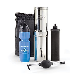 Go Berkey Kit (1 qt.) Water Filter with Black Berkey Primer and Sport Berkey Bottle (22 oz.)