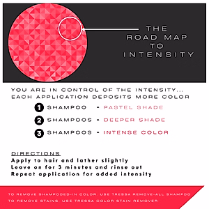 Watercolors INTENSE Semi Permanent Color Depositing Shampoo. Sulfate & Paraben Free to Maintain & Enhance Hair Color 8.5 oz - RED (1 Count)