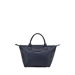Longchamp 'Small Cuir Leather Top Handle Tote Shoulder Bag, Navy