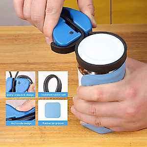 LGAQCOX 2 Pcs Jar Opener, jar opener for Weak Hands with Retractable Adjustment Design, Jar Lid Opener Tool for Weak Hands, Low Strength and Seniors with Arthritis