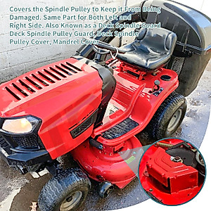 KINTLE 2 Set 783-06424A-0638 Deck Spindle Pulley Belt Guard Cover Compatible with MTD, Troy-Bilt, Craftsman Riding Lawn Mowers & Tractors with 42" and 46" Decks (Red)