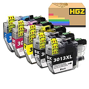 HGZ 5 Pack 3013 Ink Replacements for Brother LC3013 Ink Cartridges Compatible with MFC-J487DW MFC-J491DW MFC-J497DW MFC-J690DW MFC-J895DW Inkjet Printers