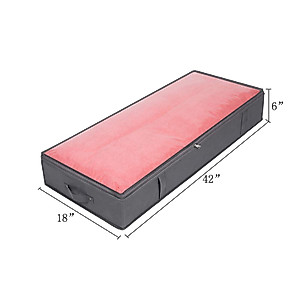 MAX Houser Under Bed Storage Bag,Breathable,Storage Bags for Blankets Clothes, Sweater,Pack of 2 (Grey)