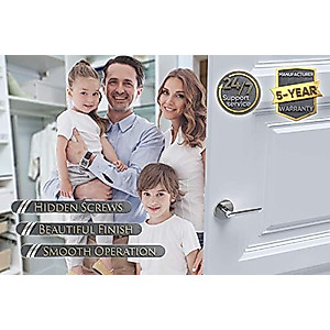 CONCORDIA 1001 - Inactive Dummy Door Handle Door Lever in Satin Nickel - Polished Chrome Finish - Dummy Right