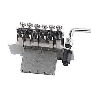 Double Rocking Tremolo Bridge System,Electric Guitar Spring Stabilizer Device Double Vibrato System Compatible with ST Style Electric Guitar(silver)
