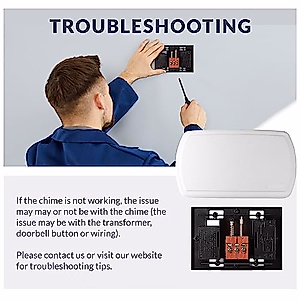 Newhouse Hardware CHM24V White 24-Volt Wired Doorbell Chime | Electrical Door Bell for Homes | Hard-Wired Door Chimes with Front Door Ding-Dong and Rear Tone | Home Improvement Electrical Equipment