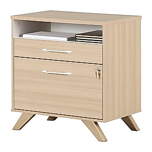 South Shore Helsy 2-Drawer File Cabinet, Lateral, Soft Elm and White