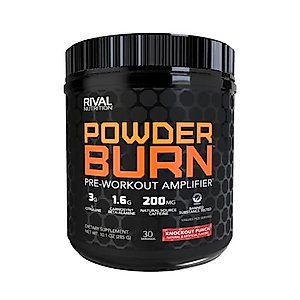 Rivalus, Powder Burn 2.0 Punch 30 Serving, Knockout Punch, 10.1 Ounce
