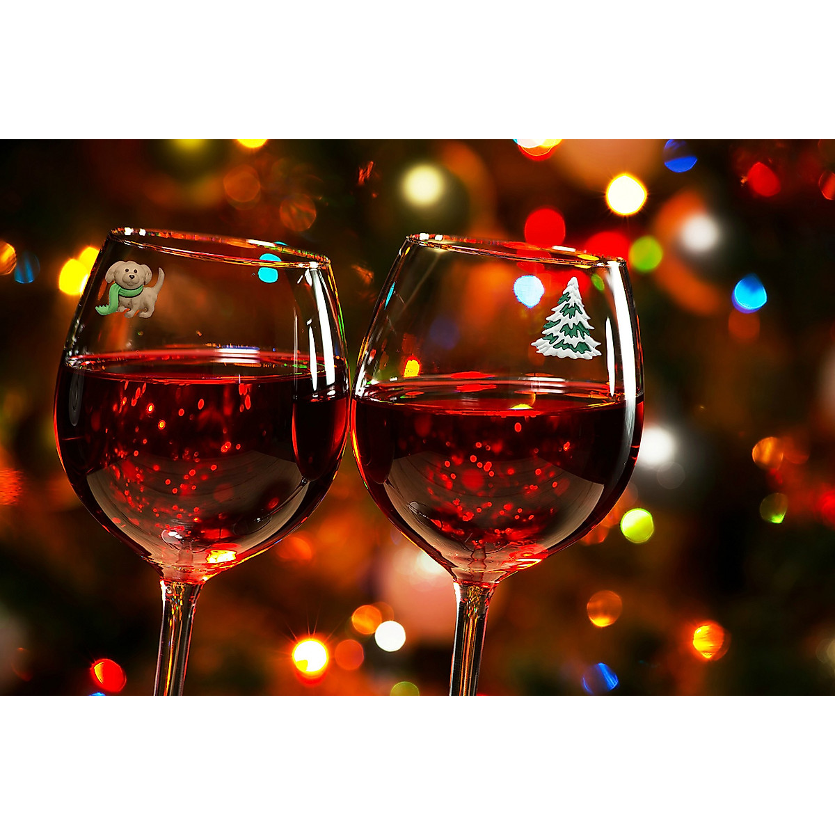 Simply Charmed Wine Charms and Magnetic Glass Markers Fun for Winter with Snowman, Snowflake, Puppy Dog and more - Set of 6