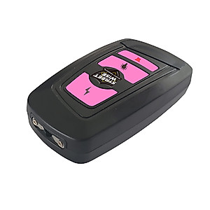 Streetwise Car Key FOB Stun Gun for Self Defense Keychain with Alarm, LED Flashlight, and Safety Switch - Razor 23,000,000* Pink