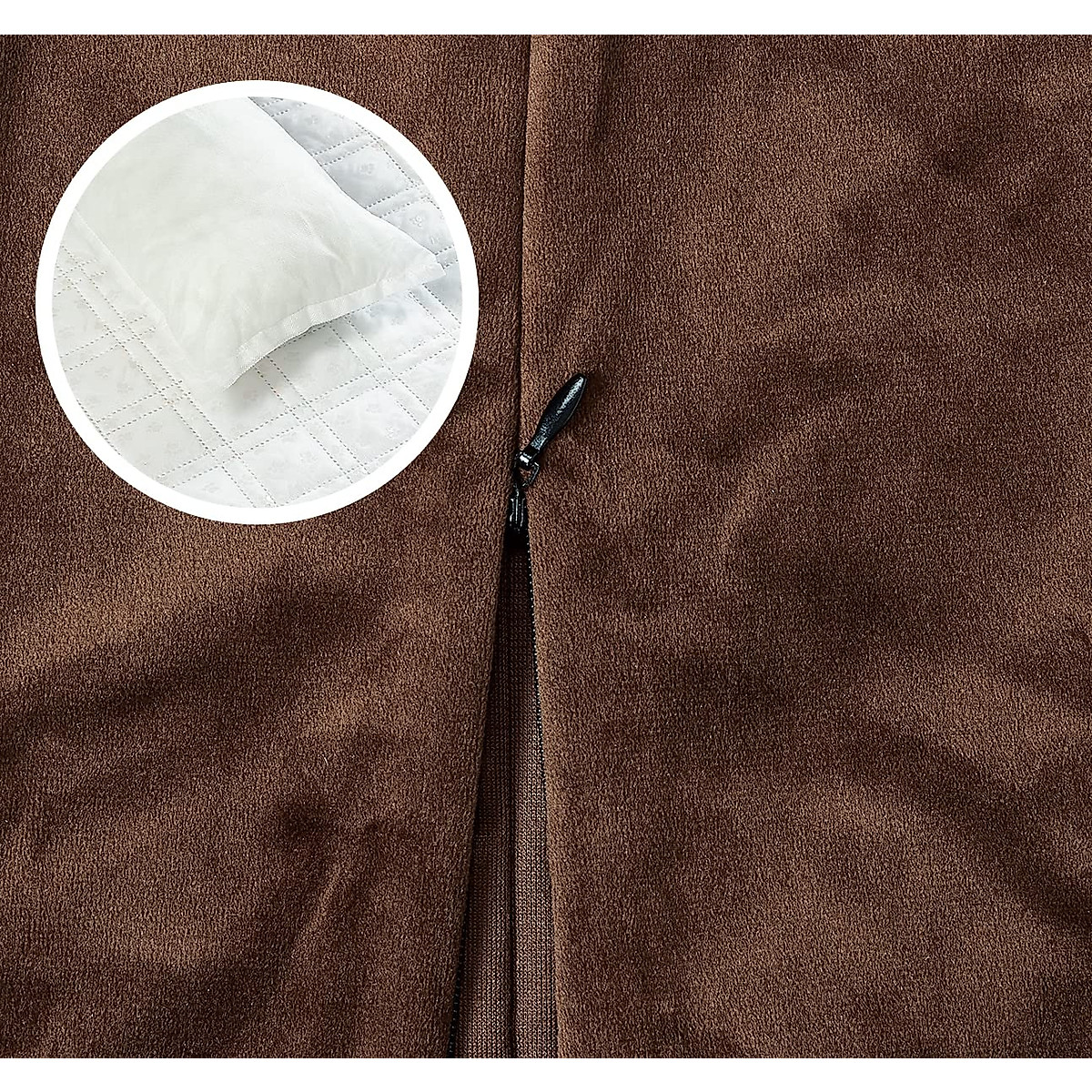 Brilliant Sunshine Premium Chocolate Silky Velvet Pet Sofa Bed, Slip Resistant, Waterproof, Washable Couch Protector with Removable Bolster Cushions, Furniture Covers for Dogs, X-Large, Chocolate