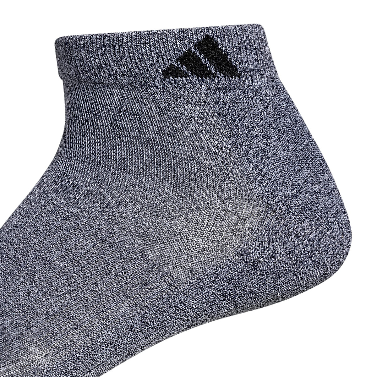 adidas Men's Athletic Cushioned Low Cut Socks with Arch Compression for a Secure fit (6-Pair), Heather Grey/Black, XL