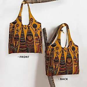 Creative African Culture Print Canvas Tote Bag Aesthetic Tote Bag Reusable Shopping Bag For Women Men Gift Bag