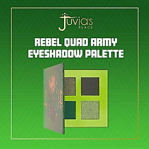 Juvia's Place Rebel Quad Army Eyeshadow Palette - Shades of 4 Professional Eye Makeup, Pigmented Eyeshadow Palette, Makeup Palette for Eye Color & Shine, Pressed Eyeshadow Cosmetics