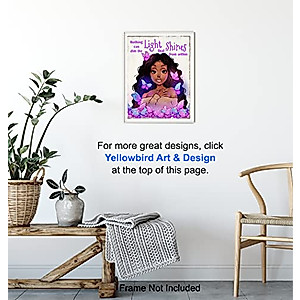 African Americans Black Girl Magic Wall Art & Decor - Black women Inspiration Saying - Women's empowerment Motivational poster - Teen Little Girls Bedroom decoration - Daughter Gift - Family Wall Art